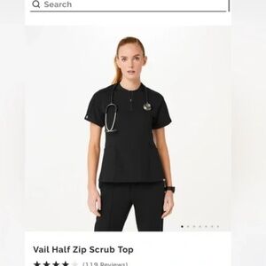 Figs | Tops | Figs Womens Black Srubs Top | Poshmark